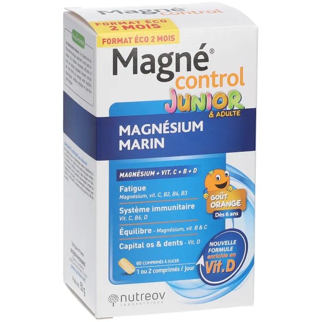 Viên ngậm Nutreov Magné Control Junior & Adultes Magnesium Marine bổ ...